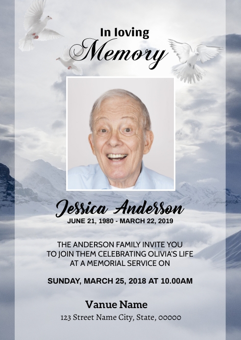 Funeral Announcement Card Template | PosterMyWall