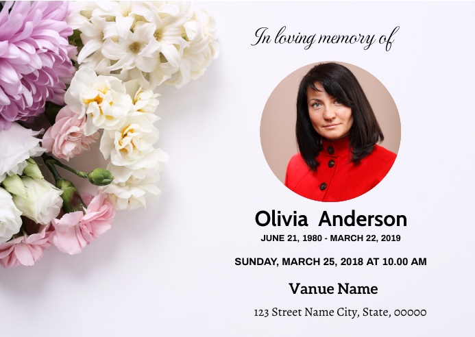 Funeral Announcement Card Template | PosterMyWall