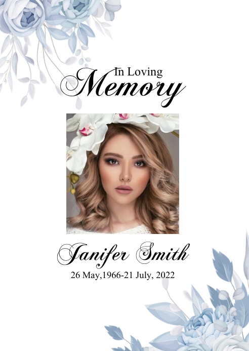 Funeral Announcement Card Template | PosterMyWall