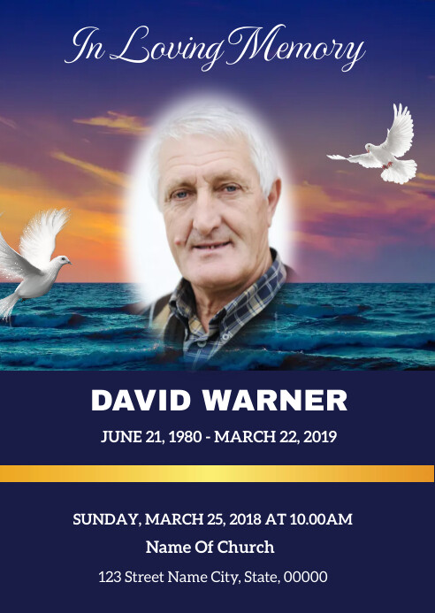 Funeral Announcement Card Template | PosterMyWall