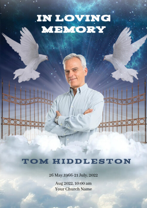 Funeral Announcement Card template (6) | PosterMyWall