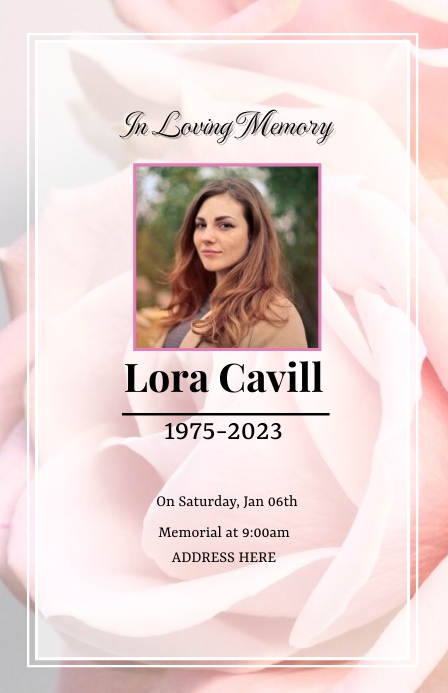 Funeral announcement card template | PosterMyWall