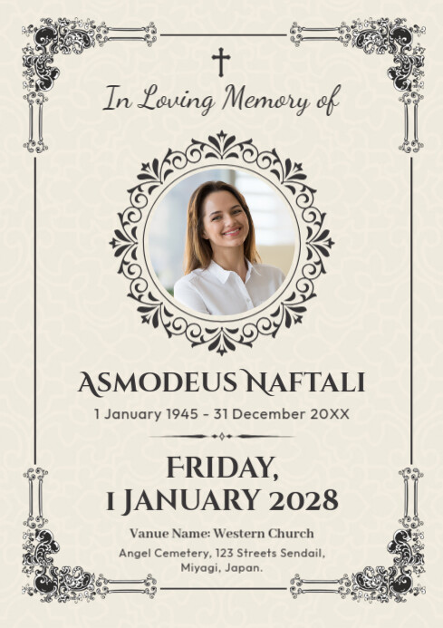 funeral announcement Template | PosterMyWall