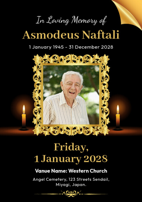 Funeral Announcement Template | PosterMyWall
