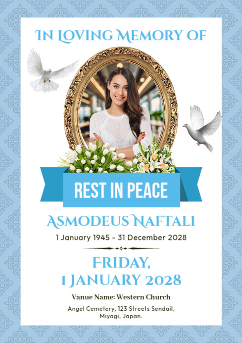 Funeral Announcement Template | PosterMyWall