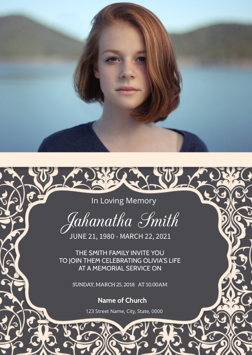 Funeral Announcement Template | PosterMyWall