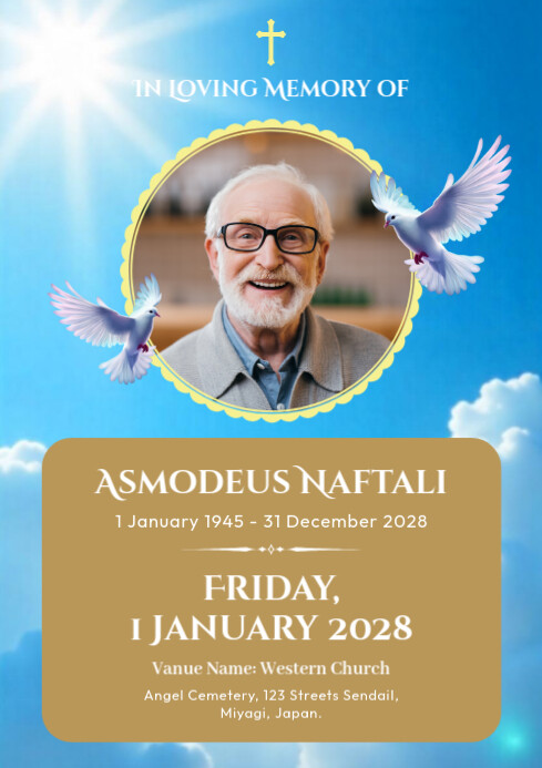 Funeral Announcement Template | PosterMyWall