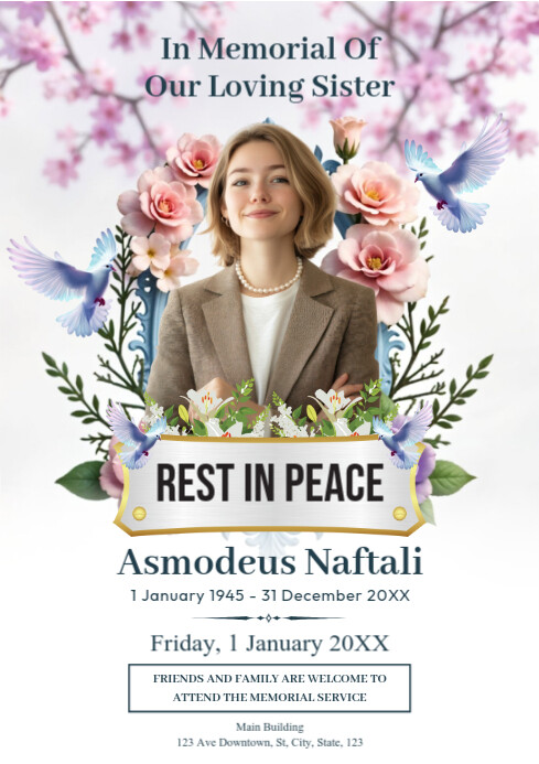 Funeral Announcement Template | PosterMyWall