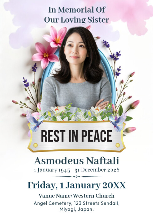 Funeral Announcement Template | PosterMyWall