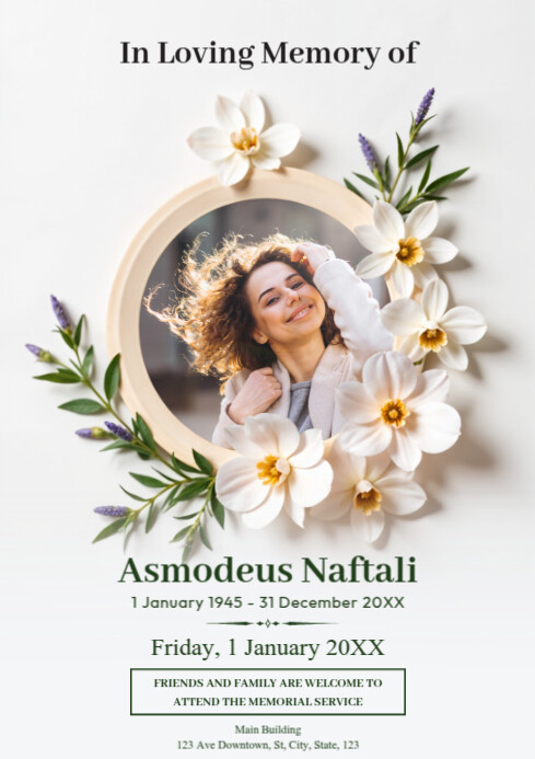 Funeral Announcement Template | PosterMyWall
