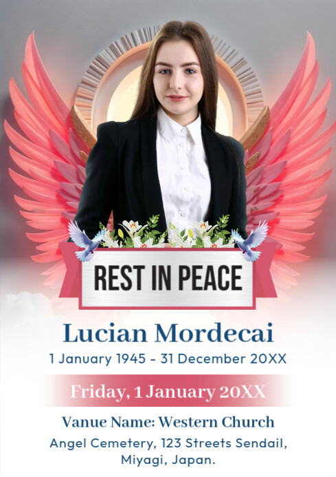 Funeral Announcement Template | PosterMyWall