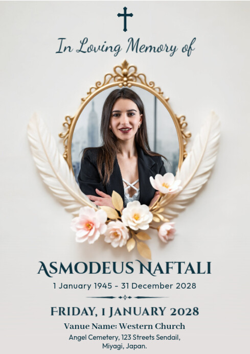 Funeral Announcement Template | PosterMyWall