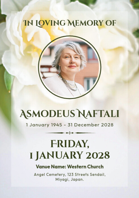 Funeral Announcement Template | PosterMyWall