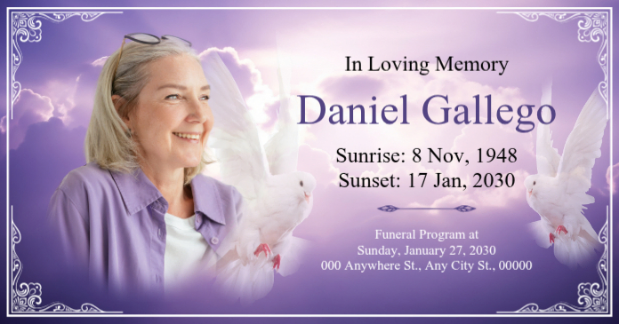 Funeral Announcement Facebook Post Template | PosterMyWall