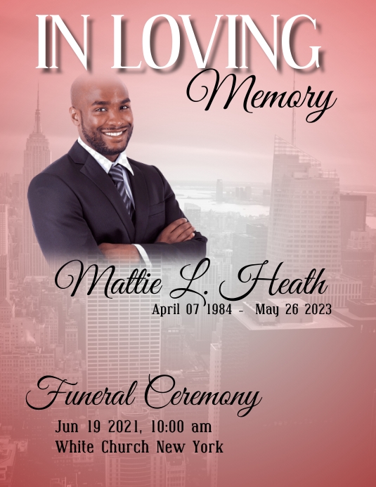 Funeral Announcement flyer,simple | modern | Template | PosterMyWall
