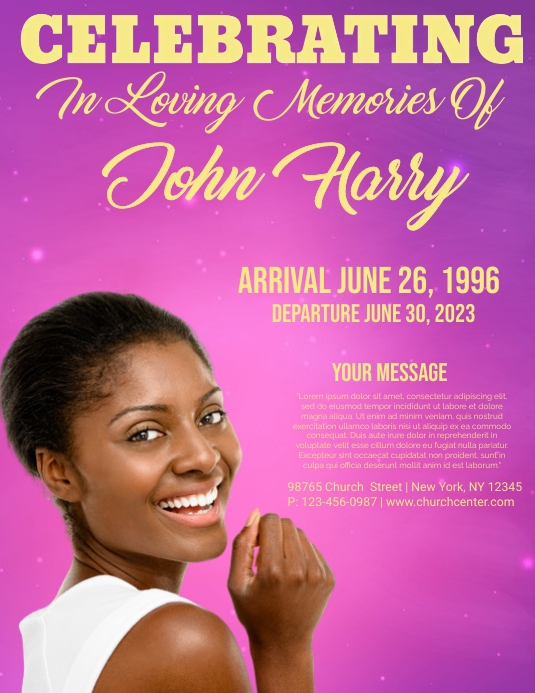 Funeral Announcement flyer,simple | modern | Template | PosterMyWall