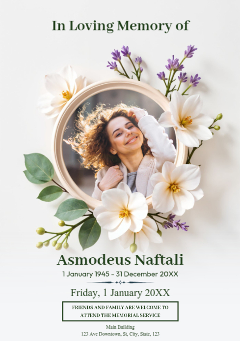 Funeral Announcement Flyer Template | PosterMyWall