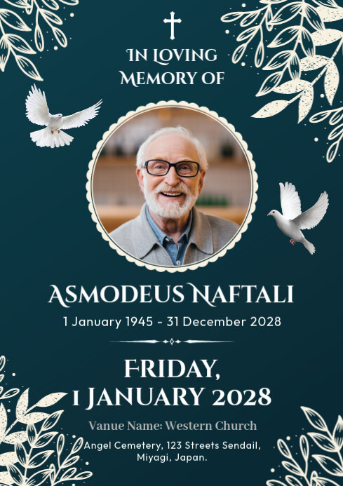 Funeral Announcement Flyer Template | PosterMyWall