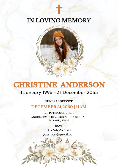 Funeral Announcement Flyer Template | PosterMyWall