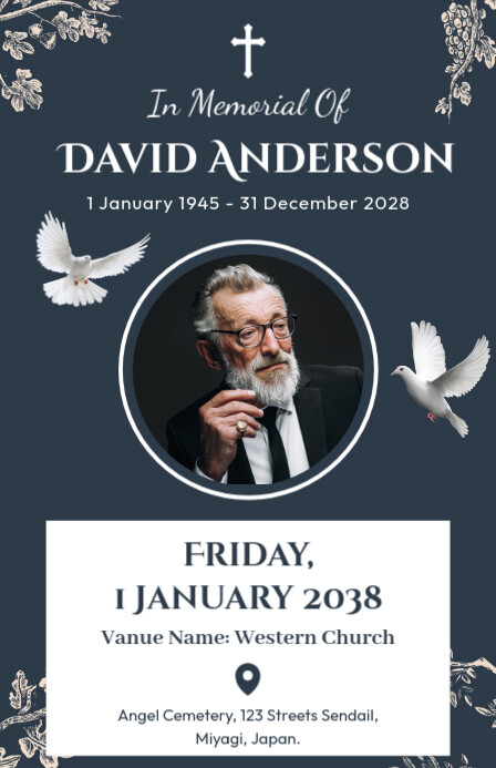 Funeral Announcement Flyer Template | PosterMyWall