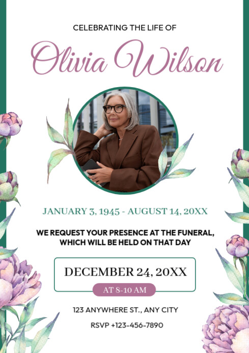 Funeral Announcement Flyer Template | PosterMyWall
