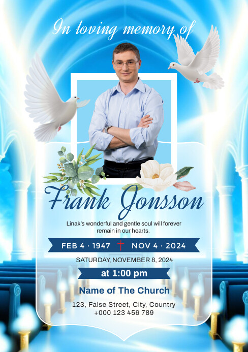 Funeral Announcement Flyer Template | PosterMyWall