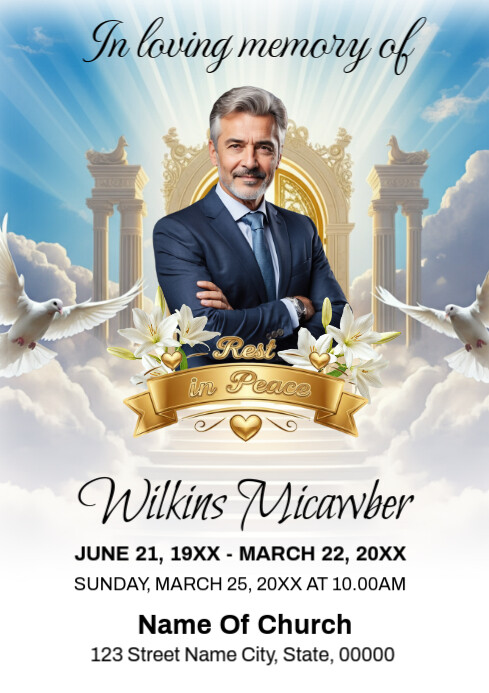 Copy of Funeral Announcement Flyer Template | PosterMyWall