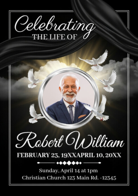 Funeral Announcement Flyer Template | PosterMyWall