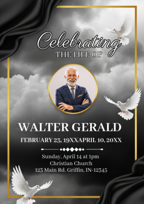 Copy of Funeral Announcement Flyer Template | PosterMyWall