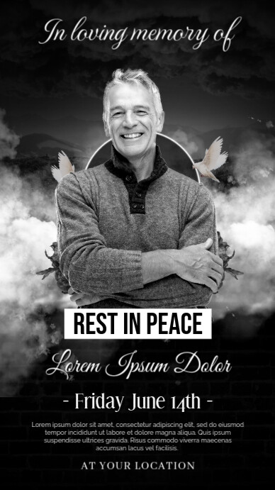 Copy of Funeral Announcement Flyer Template | PosterMyWall