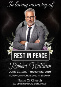 Funeral Announcement Flyer Template | PosterMyWall
