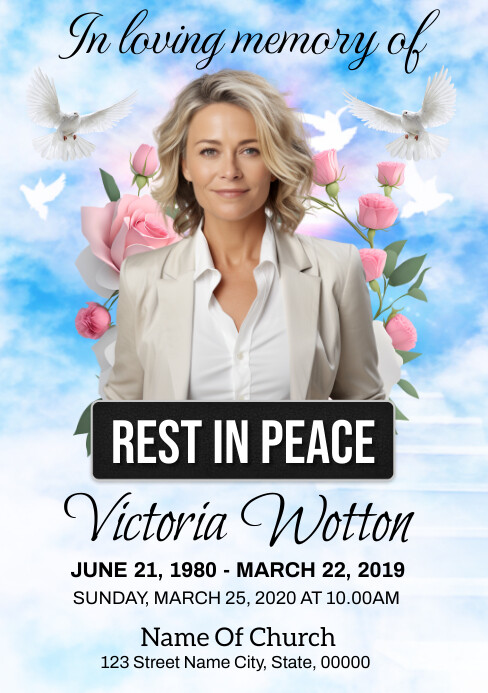 Funeral Announcement Flyer Template | PosterMyWall