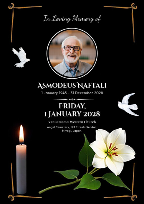 Funeral Announcement Flyer Template | PosterMyWall