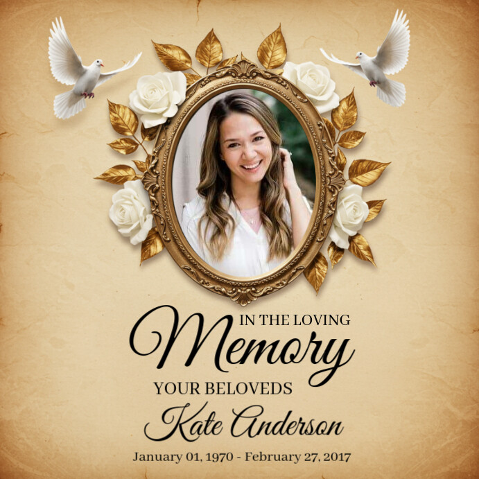 Funeral Announcement Instagram Post Template | PosterMyWall