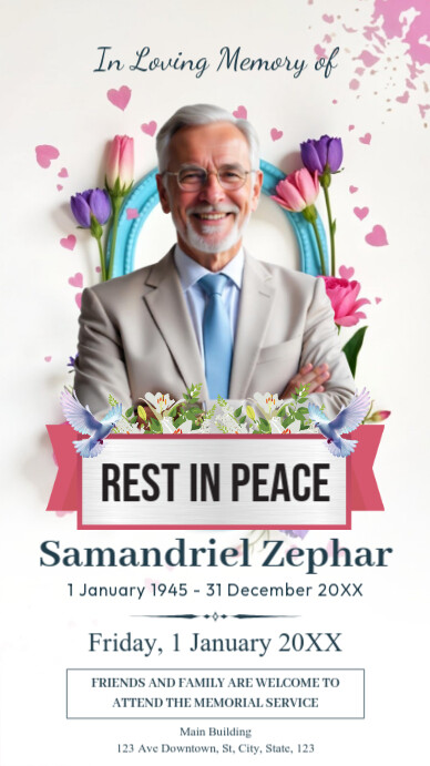 Funeral Announcement Instagram Story Template | PosterMyWall