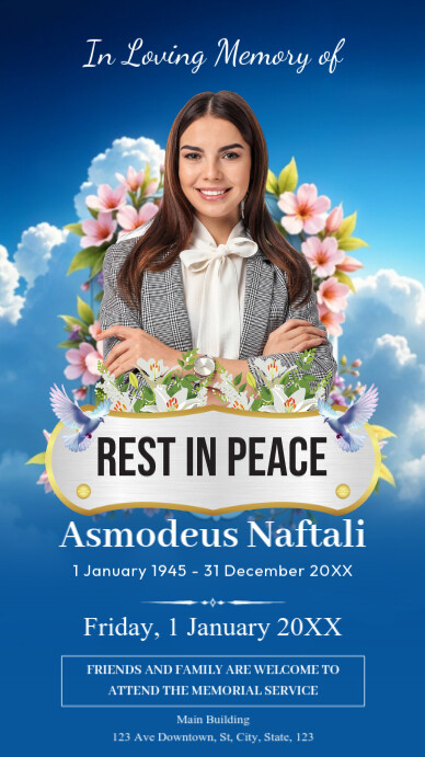 Funeral Announcement Instagram Story Template | PosterMyWall