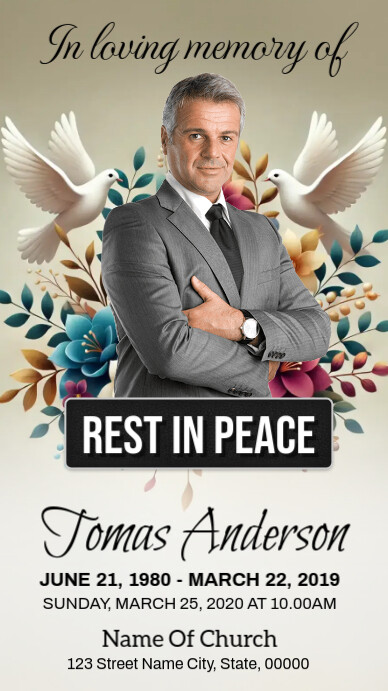 Funeral Announcement Instagram Story Template | PosterMyWall