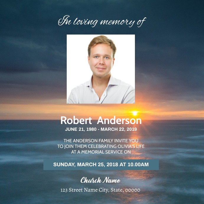 Funeral Announcement Post Template | PosterMyWall