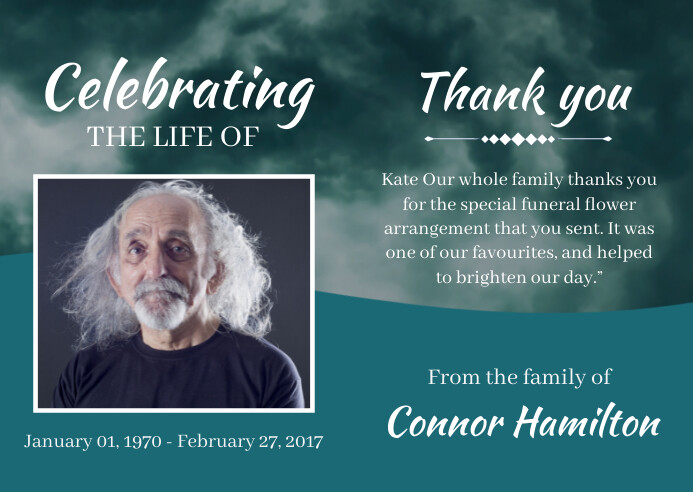 Funeral Announcement Postcard Template | PosterMyWall