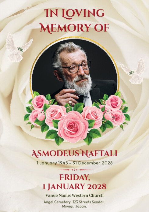 Funeral Announcement Poster Template | PosterMyWall