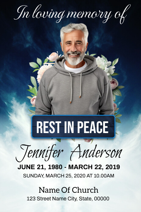 Funeral Announcement Poster Template | PosterMyWall