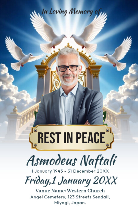 Funeral Announcement Poster Template | PosterMyWall