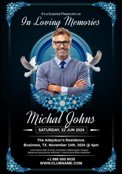 Plantilla de Funeral Announcement Template | PosterMyWall