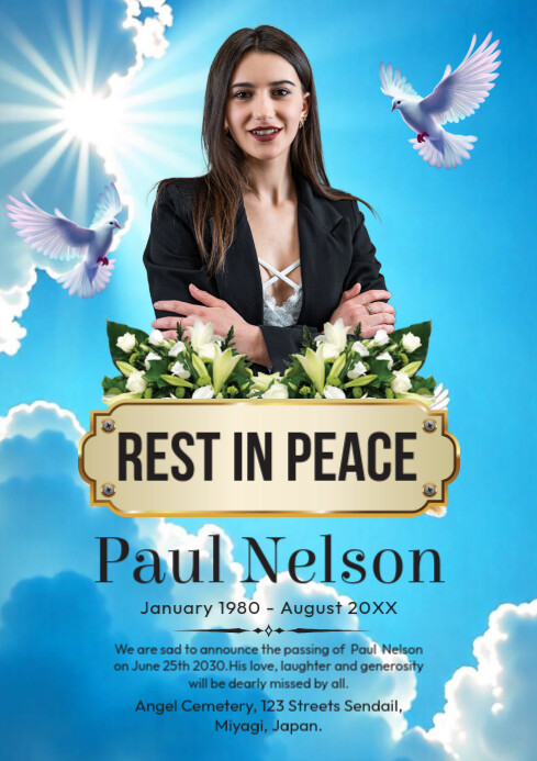 Funeral Announcement Template | PosterMyWall