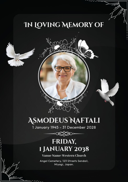 Funeral Announcement Template | PosterMyWall
