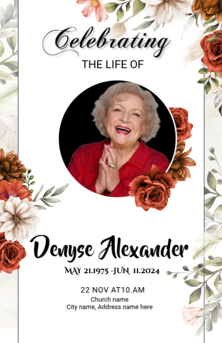 funeral beautiful floral design template | PosterMyWall
