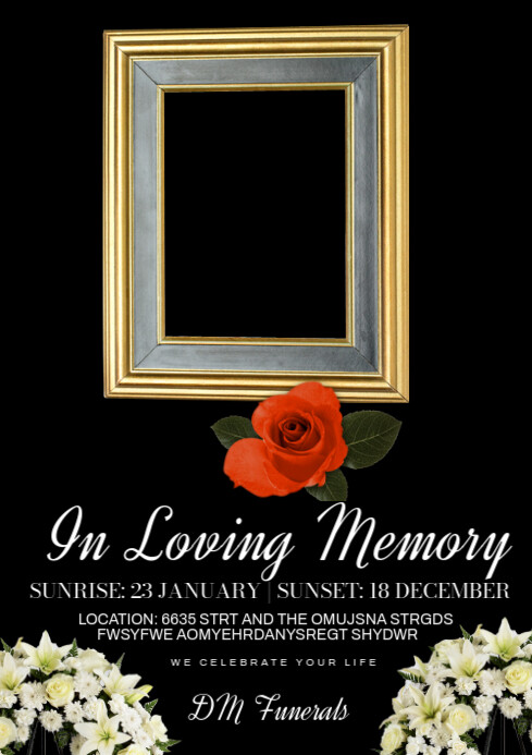 Plantilla de funeral board | PosterMyWall