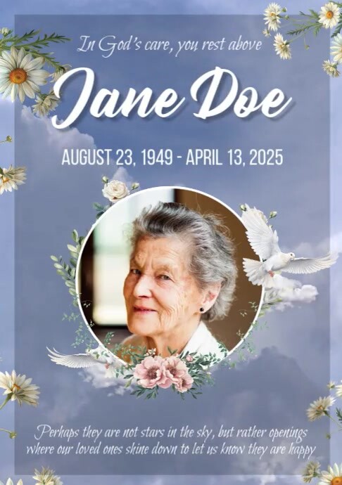 Funeral Card Template | PosterMyWall