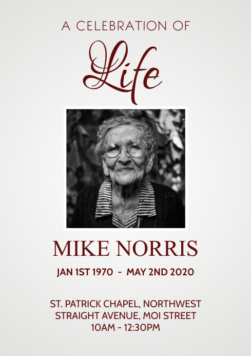 funeral card Template | PosterMyWall