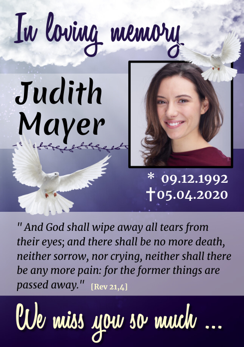 Funeral Card Template | PosterMyWall